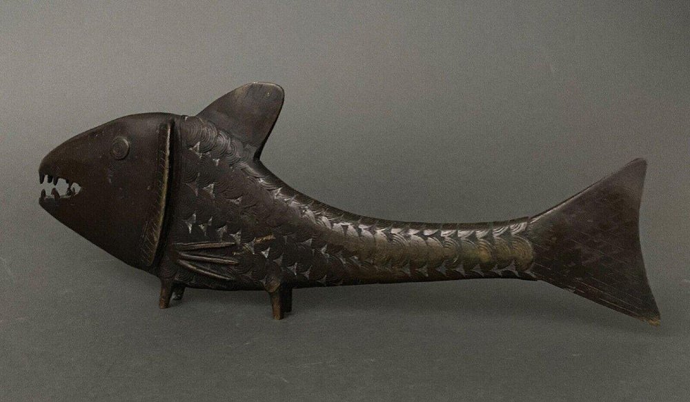 Japanese Bronze Fish Carp Sculpture for sale at Pamono