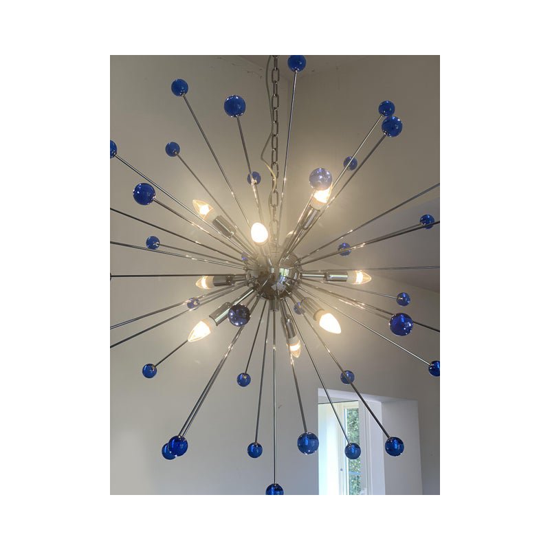Blue Star Murano Glass Sputnik Chandelier by SimoEng for sale at Pamono