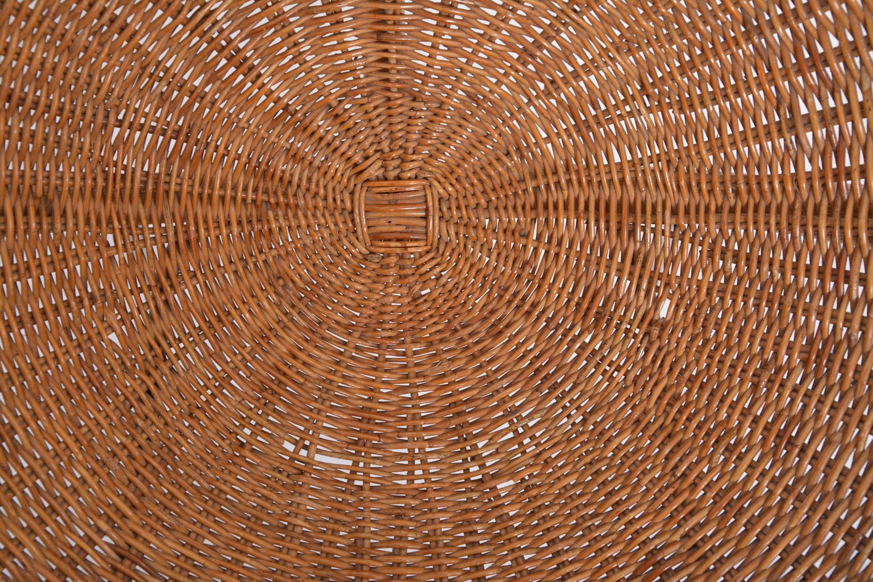 Mid-Century Italian Rattan Bowl Chair with Side Table and Magazine Rack ...