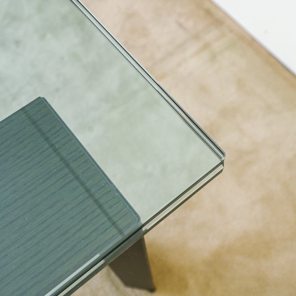 Extendable Dining Table Stilt in Glass and Iron for sale at Pamono