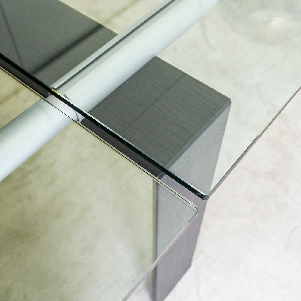 Extendable Dining Table Stilt in Glass and Iron for sale at Pamono