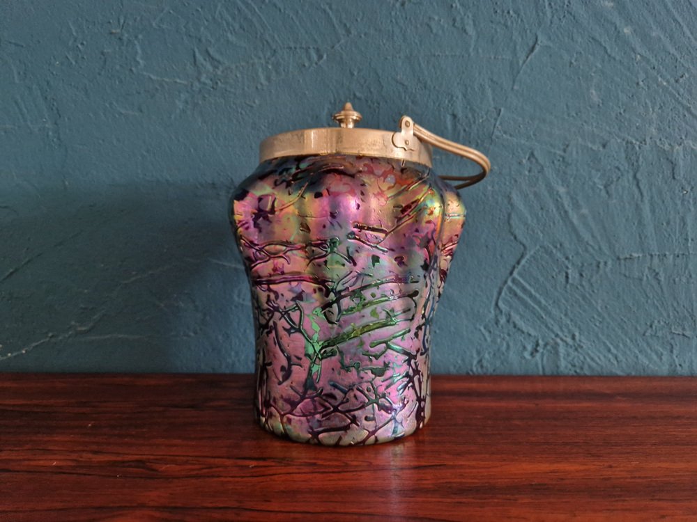 Art Nouveau Kralik Biscuit Barrel with Decor Bacillus, 1900s for sale ...