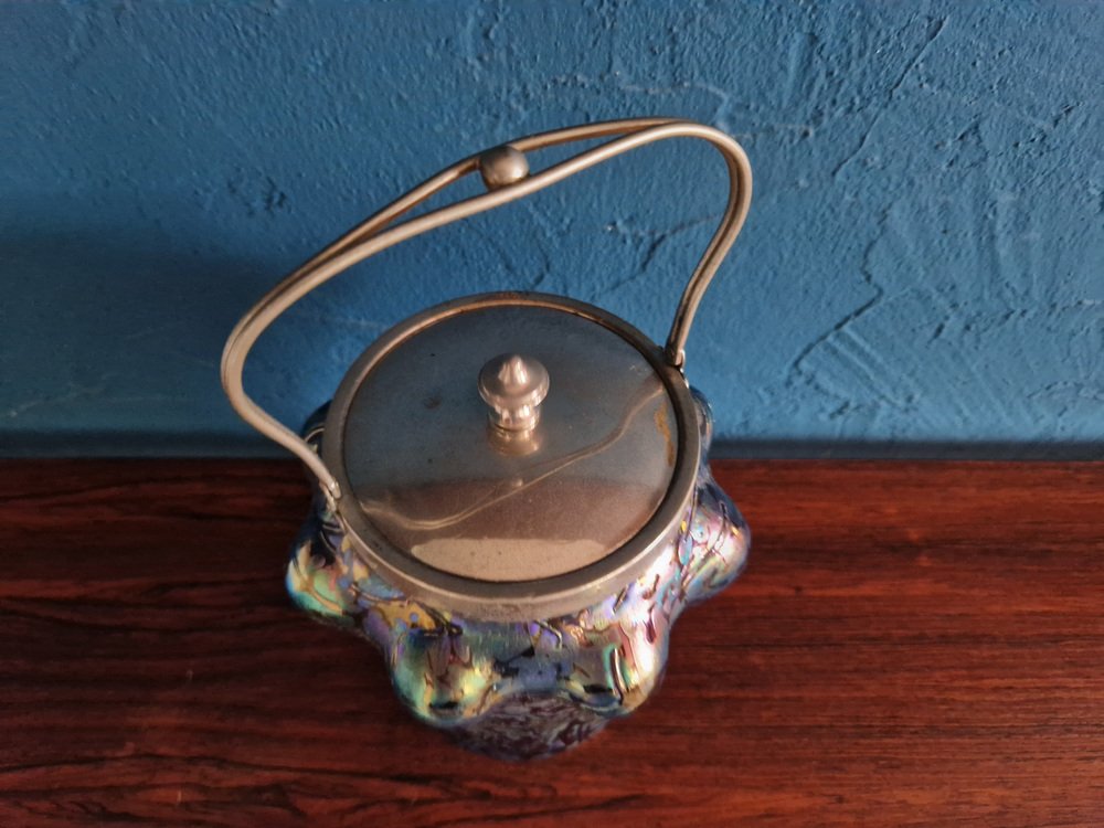 Art Nouveau Kralik Biscuit Barrel with Decor Bacillus, 1900s for sale ...