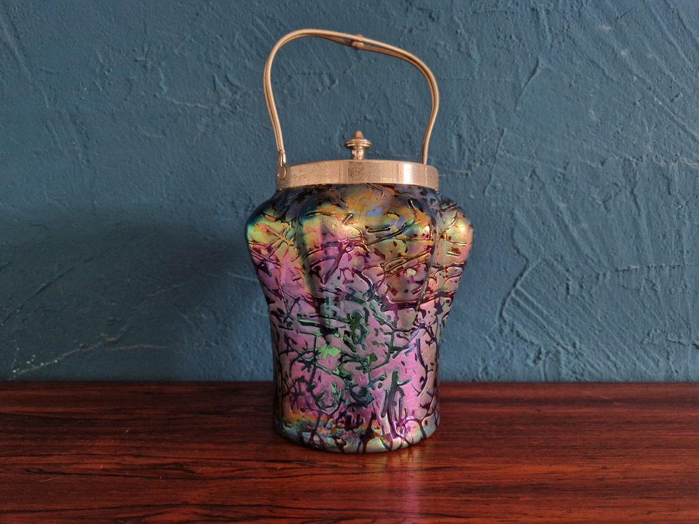 Art Nouveau Kralik Biscuit Barrel with Decor Bacillus, 1900s for sale ...