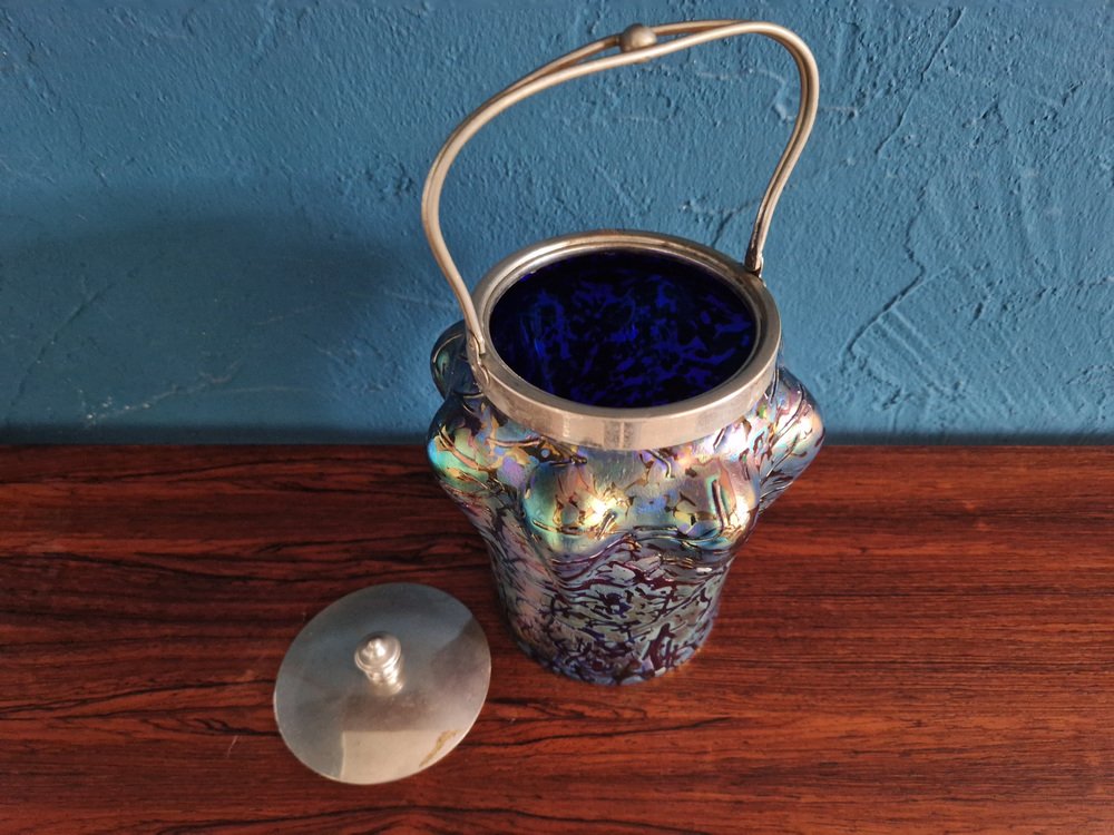 Art Nouveau Kralik Biscuit Barrel with Decor Bacillus, 1900s for sale ...