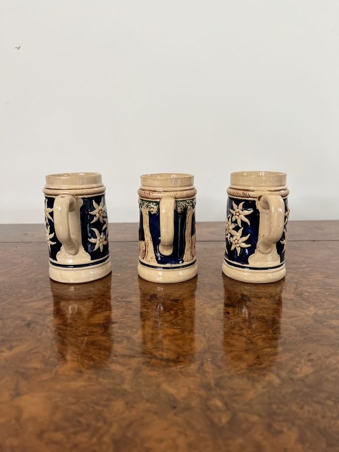 Vintage German Steins, 1900s, Set of 3 for sale at Pamono