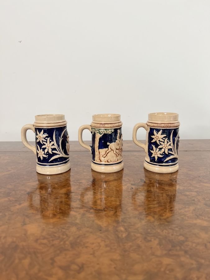 Vintage German Steins, 1900s, Set of 3 for sale at Pamono