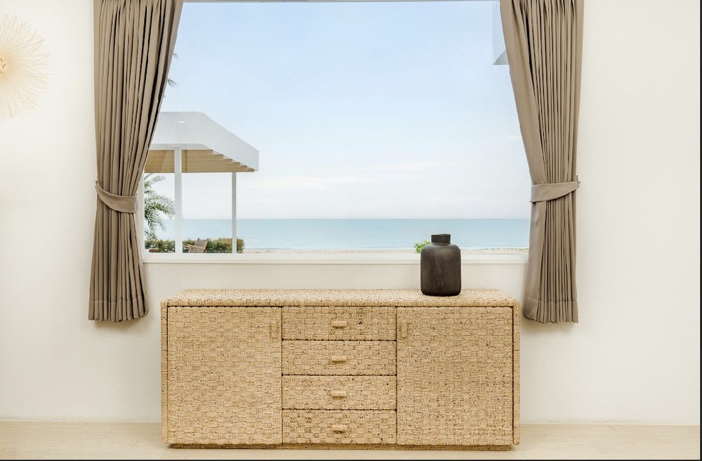 Braided Rush Sideboard, 1980s for sale at Pamono