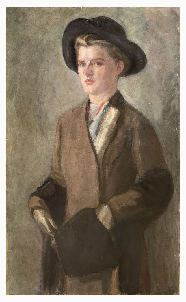 Von Faber Du Faur, Portrait de Femme Androgyne, Huile sur Carton en ...