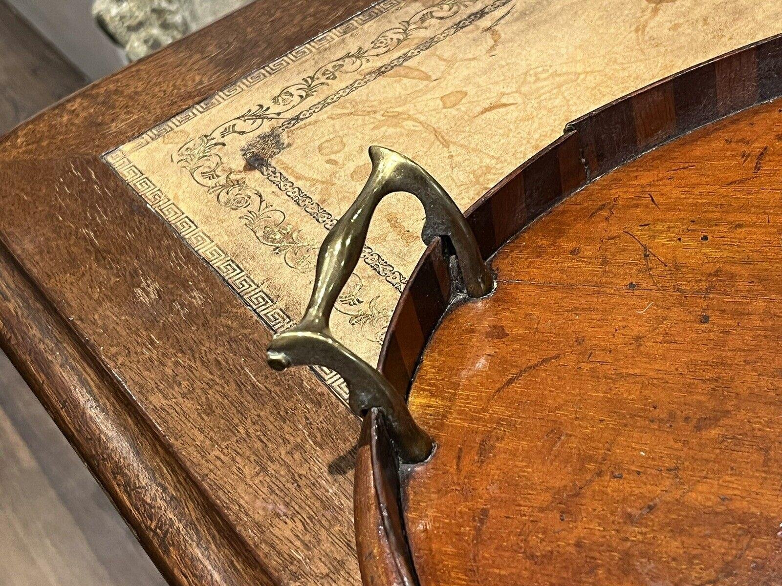 Georgian Marquetry Inlaid Butlers Tray with Brass Handles for sale at ...