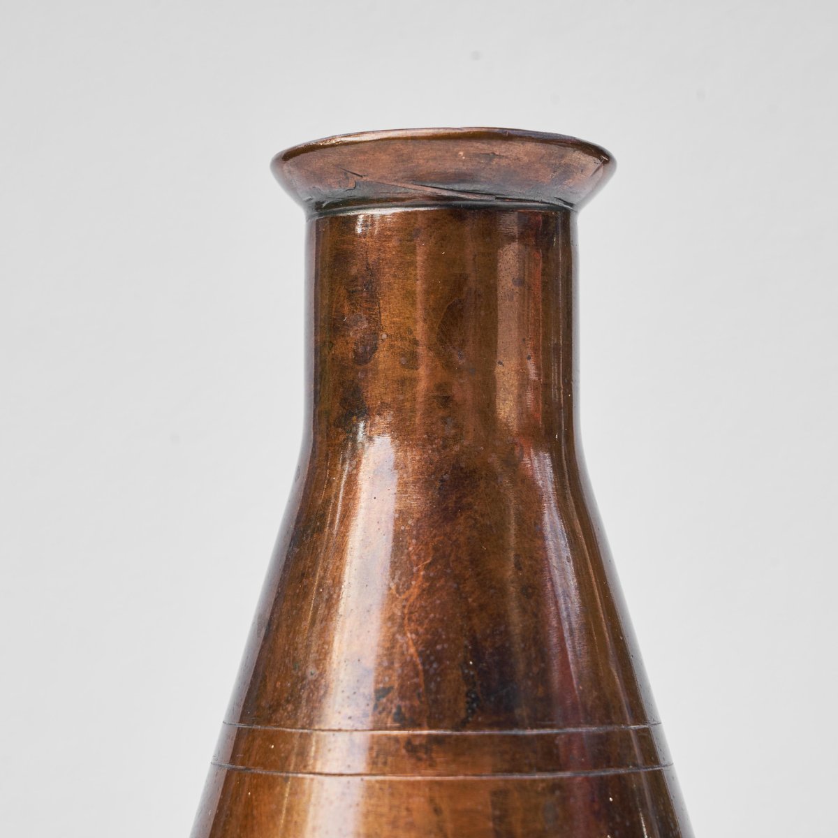Conical Vase in Patinated Copper, 1950s for sale at Pamono