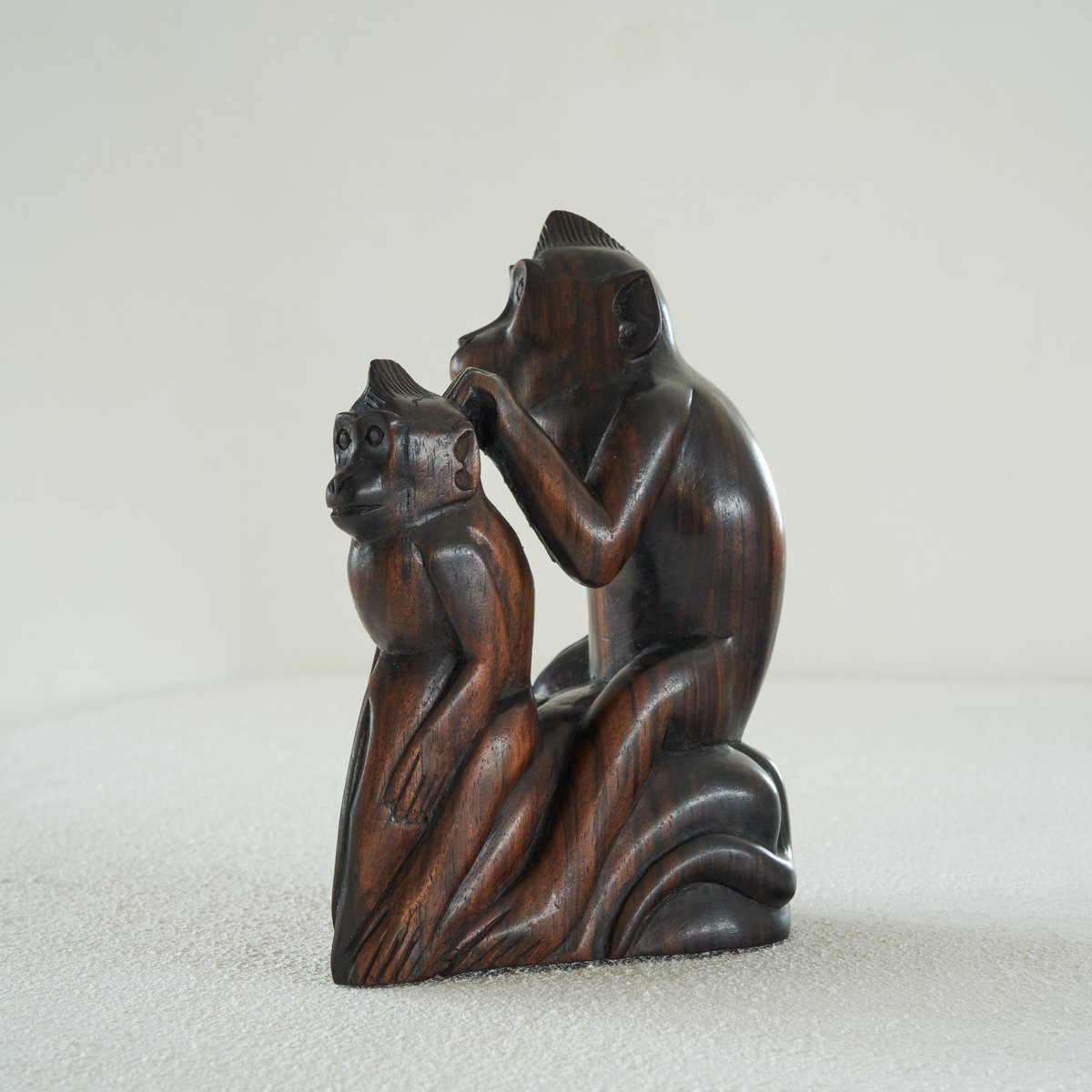 Art Deco Monkeys Sculpture in Wood, 1920s for sale at Pamono