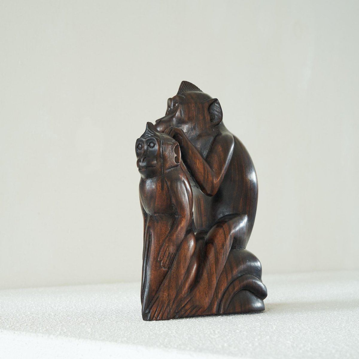 Art Deco Monkeys Sculpture in Wood, 1920s for sale at Pamono