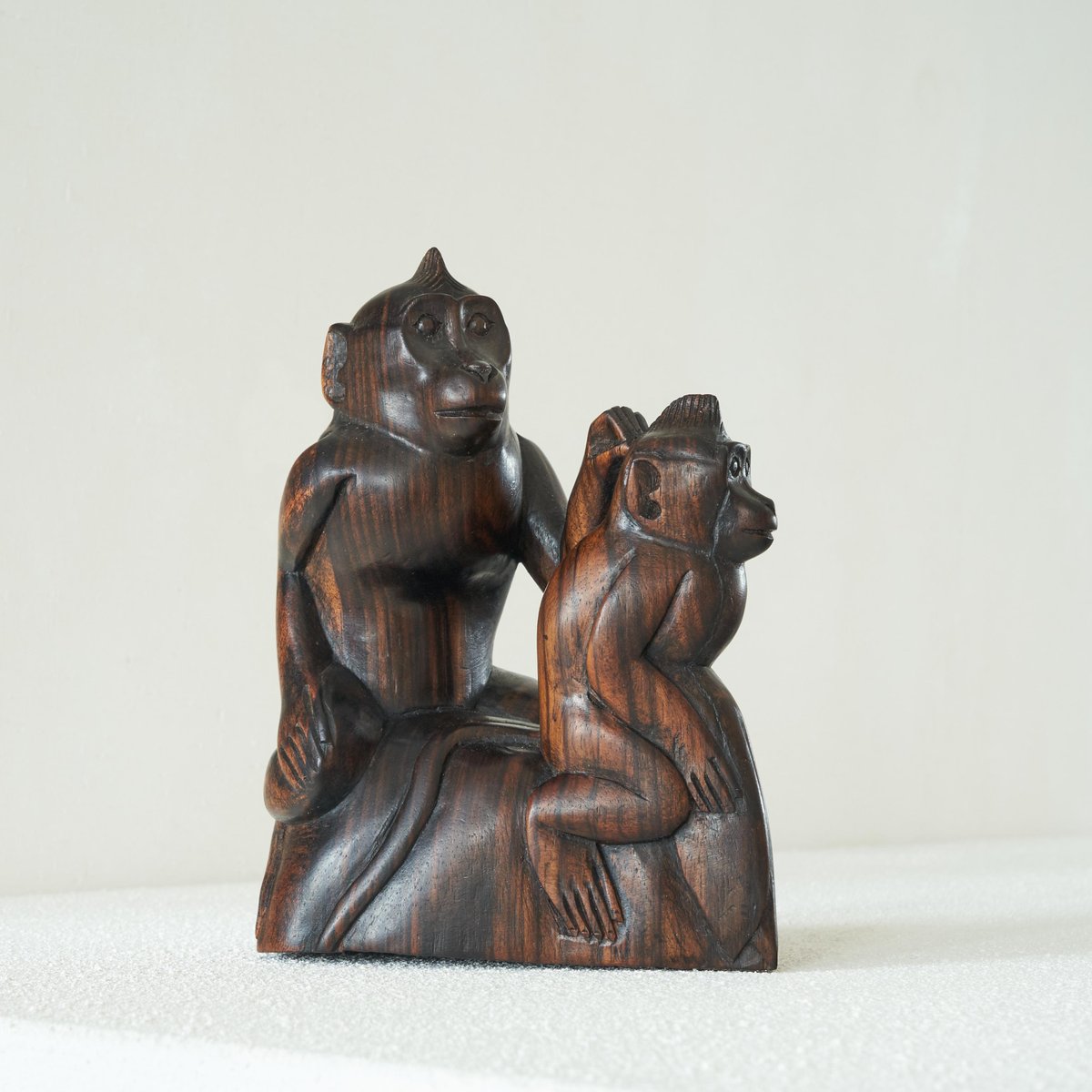 Art Deco Monkeys Sculpture in Wood, 1920s for sale at Pamono