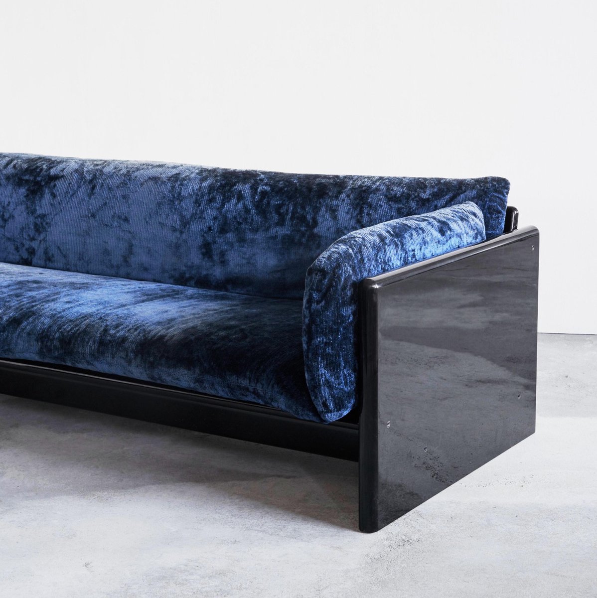 Blue Velvet Simone Sofas by Dino Gavina for Studio Simon, 1971, Set of ...