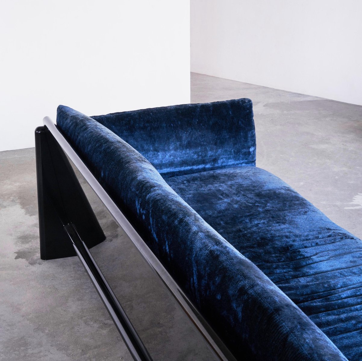 Blue Velvet Simone Sofas by Dino Gavina for Studio Simon, 1971, Set of ...