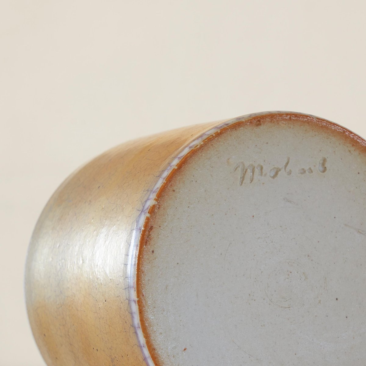 Golden Glazed Mobach Pottery Vase, 1930s for sale at Pamono