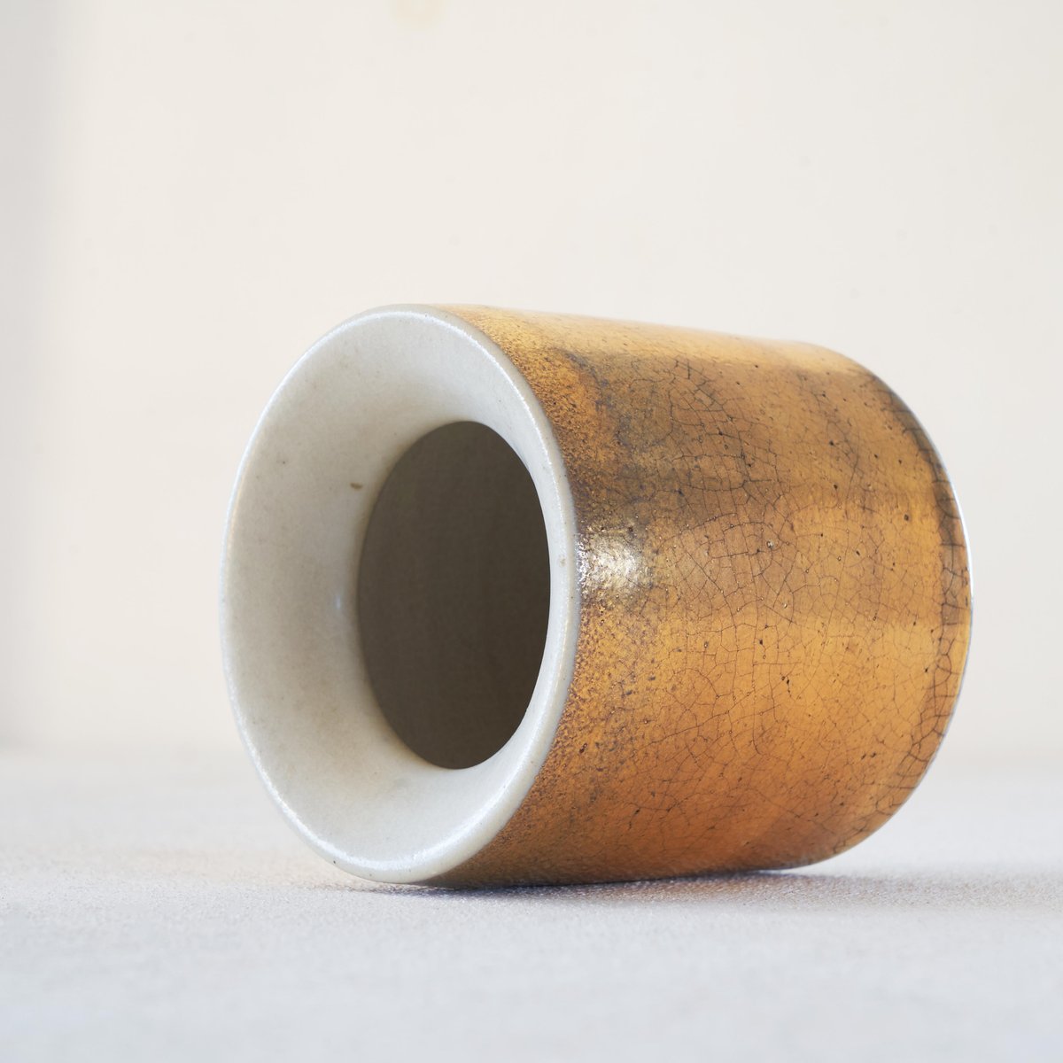 Golden Glazed Mobach Pottery Vase, 1930s for sale at Pamono
