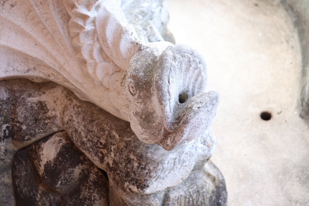Large Neoclassical Garden Fountain with Statue, 1930s for sale at Pamono