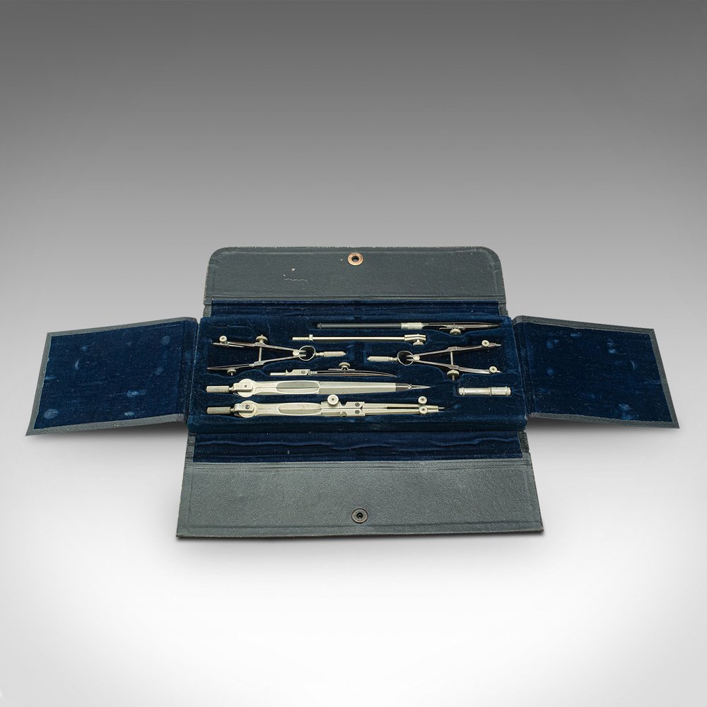 Vintage German Drawing Instrument Set, 1930s, Set of 8 for sale at Pamono