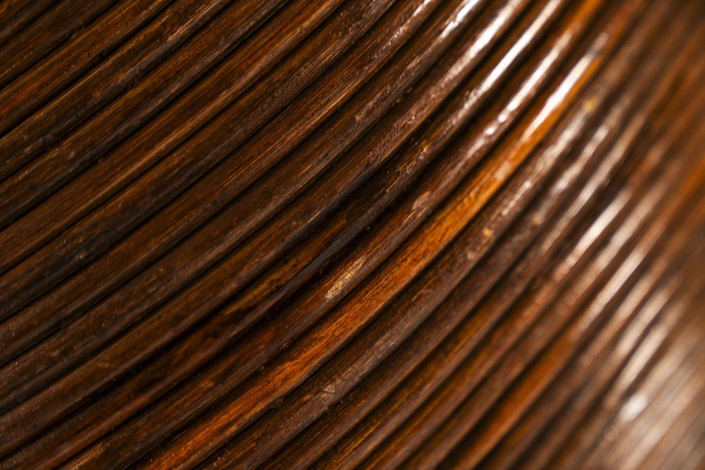 Dark Rattan Pod Armchair, Italy, 1970s for sale at Pamono