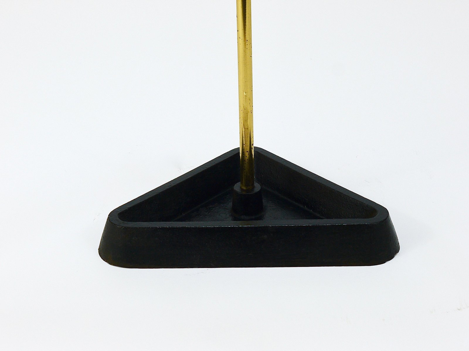 Mid-Century Modern Triangle Umbrella Stand in Brass & Cast Iron ...