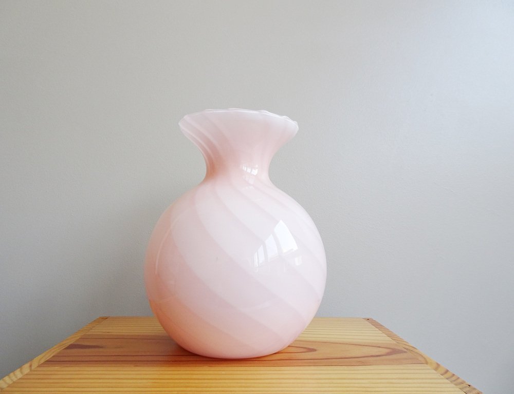 Murano Glass Swirl Vase in Pink from Made Murano Glass, Italy, 1960s ...