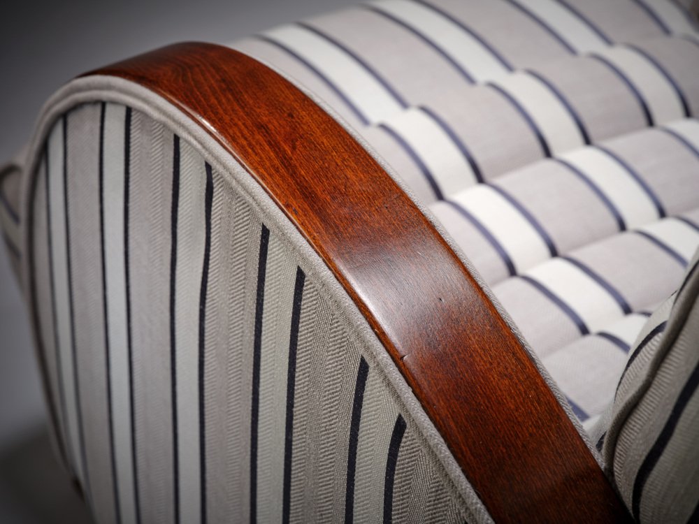 Modernist Maritime Fluted Back Rocking Armchair, England, 1930s for ...