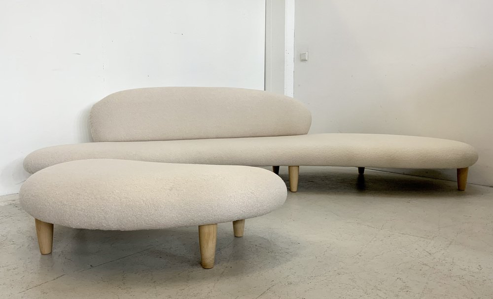 Set of Vintage Freeform Sofa & Stool by Isamu Noguchi for Vitra, 1940s ...