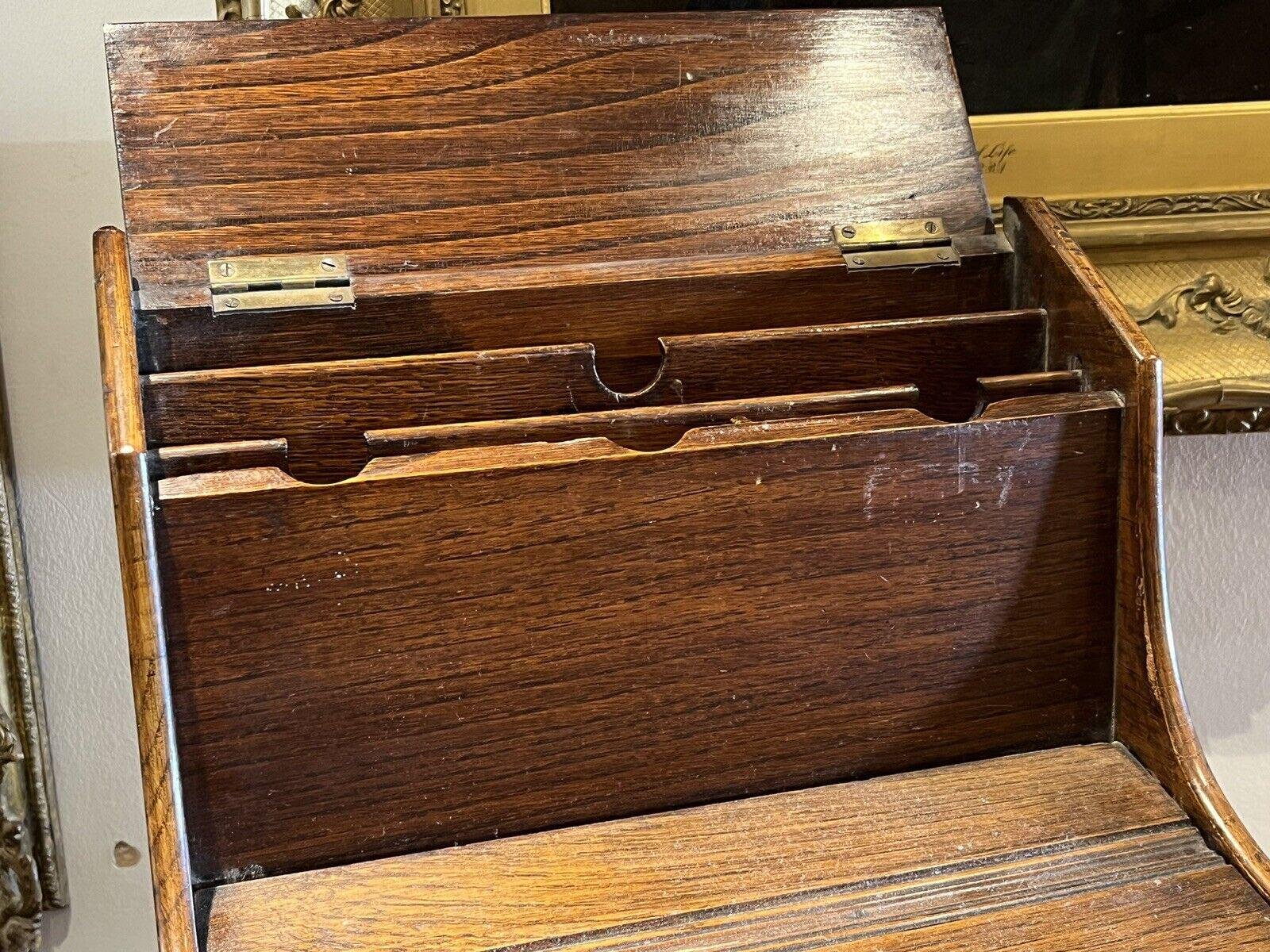 Edwardian Oak Stationary Box with Fitted Interior & Drawers for sale at ...
