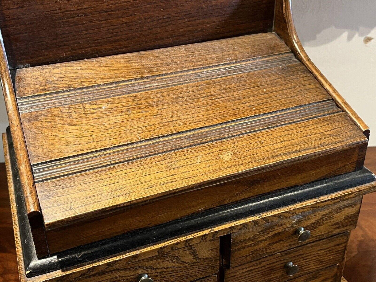 Edwardian Oak Stationary Box with Fitted Interior & Drawers for sale at ...