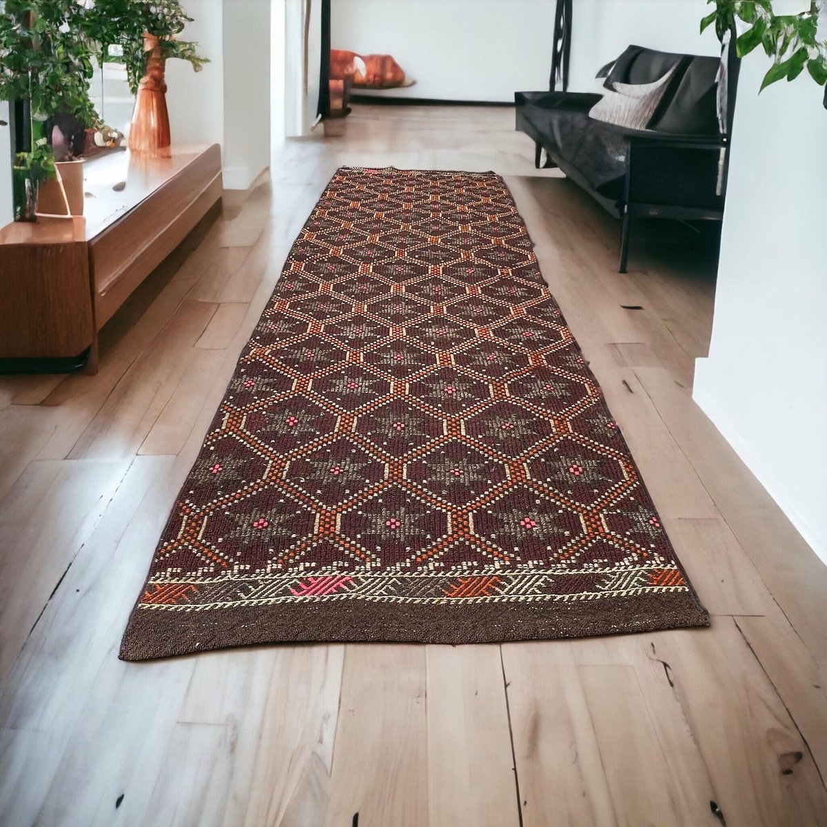 Vintage Turkish Traditional Kilim Runner Rug for sale at Pamono