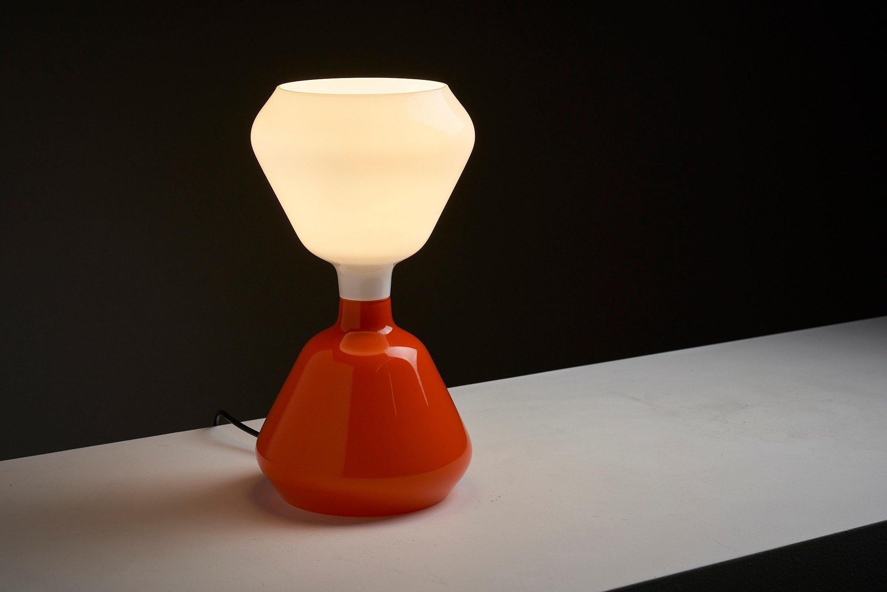 Double Glass Table Lamp attributed to Peter Pelzel for Vistosi, 1962 ...