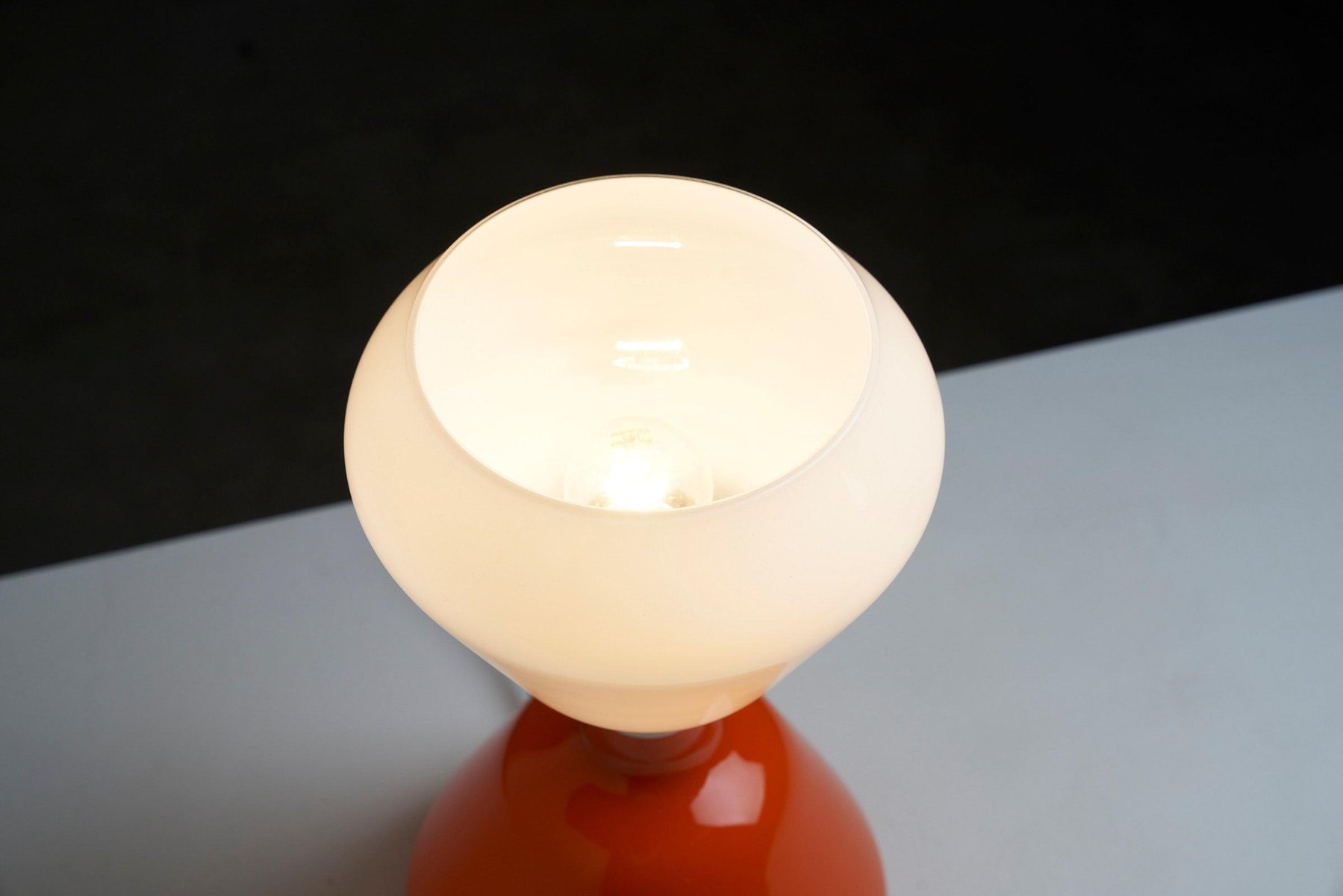 Double Glass Table Lamp attributed to Peter Pelzel for Vistosi, 1962 ...