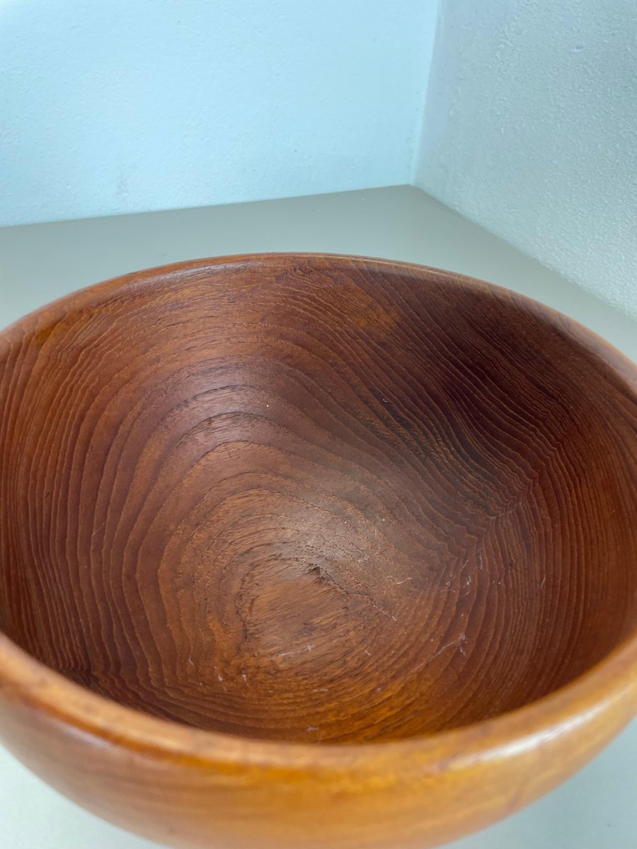 Large Vintage Shell Bowl in Teak Wood, Austria, 1970s for sale at Pamono