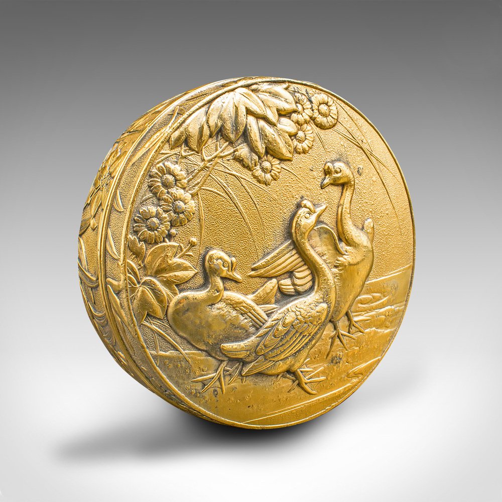 Antique English Gilt Metal Snuff Tin, 1880s for sale at Pamono