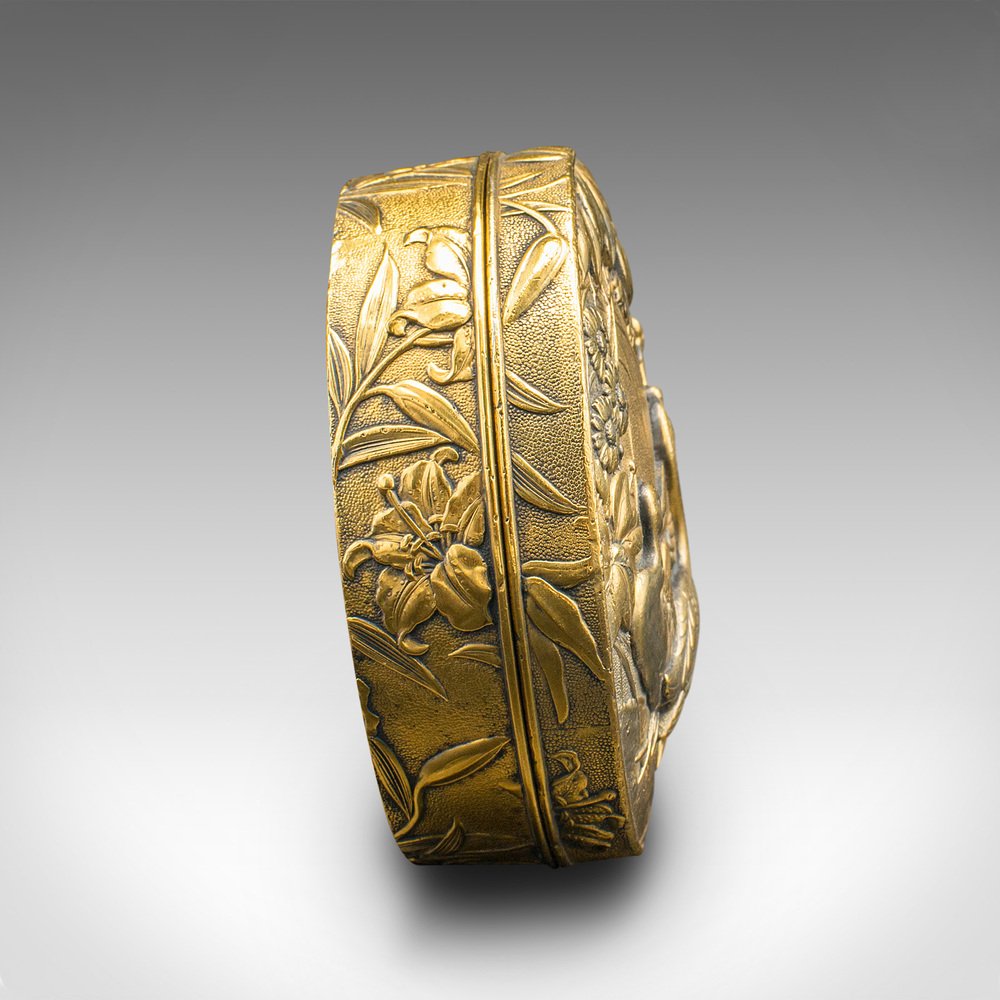 Antique English Gilt Metal Snuff Tin, 1880s for sale at Pamono