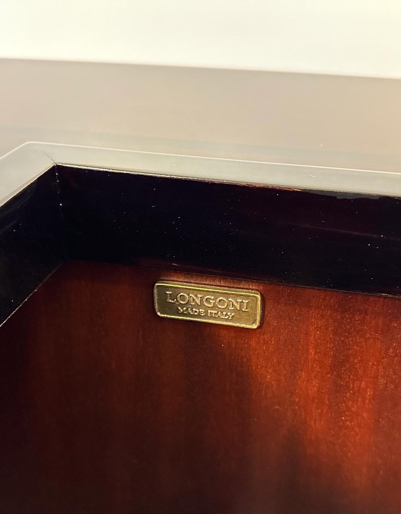 Italian Art Deco Style Mahogany and Ebonized Inlays Bar Table, 1980s ...