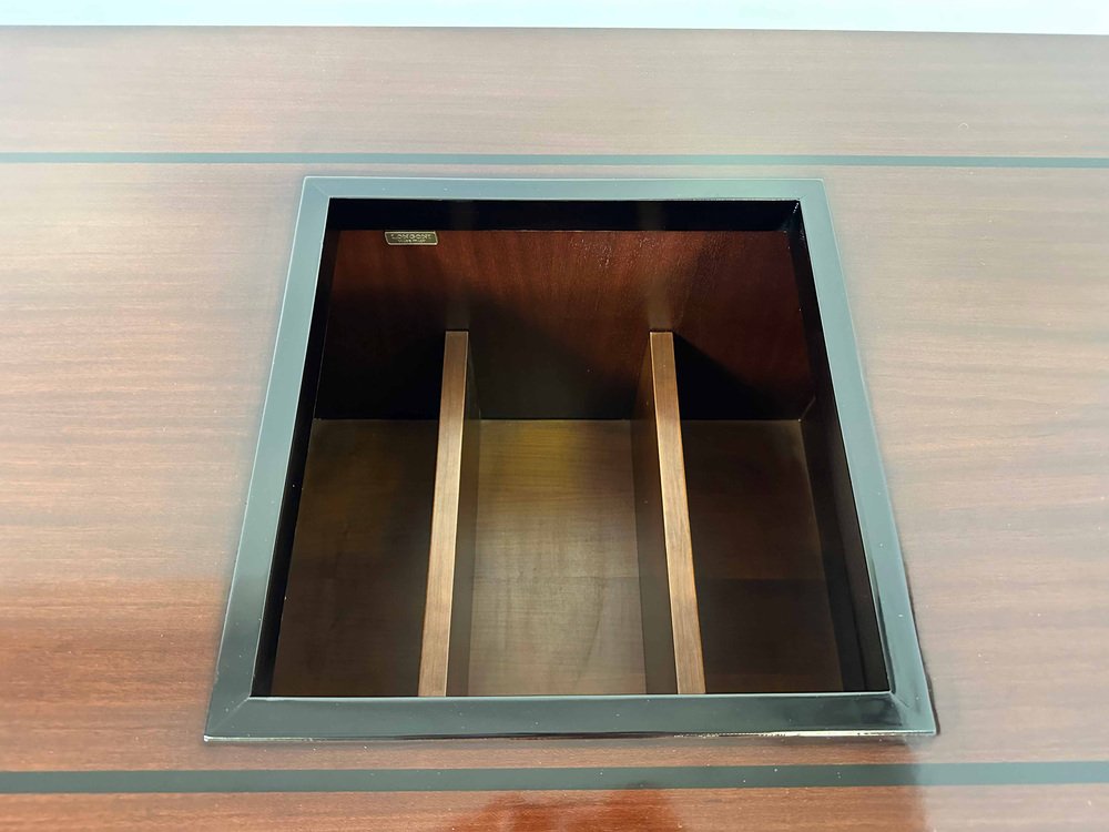 Italian Art Deco Style Mahogany and Ebonized Inlays Bar Table, 1980s ...