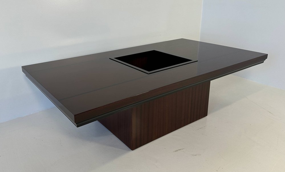 Italian Art Deco Style Mahogany and Ebonized Inlays Bar Table, 1980s ...