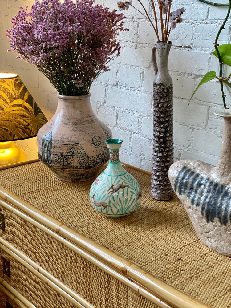 Vintage Ceramic Flower Vase by Jean Mayodon, 1960s for sale at Pamono