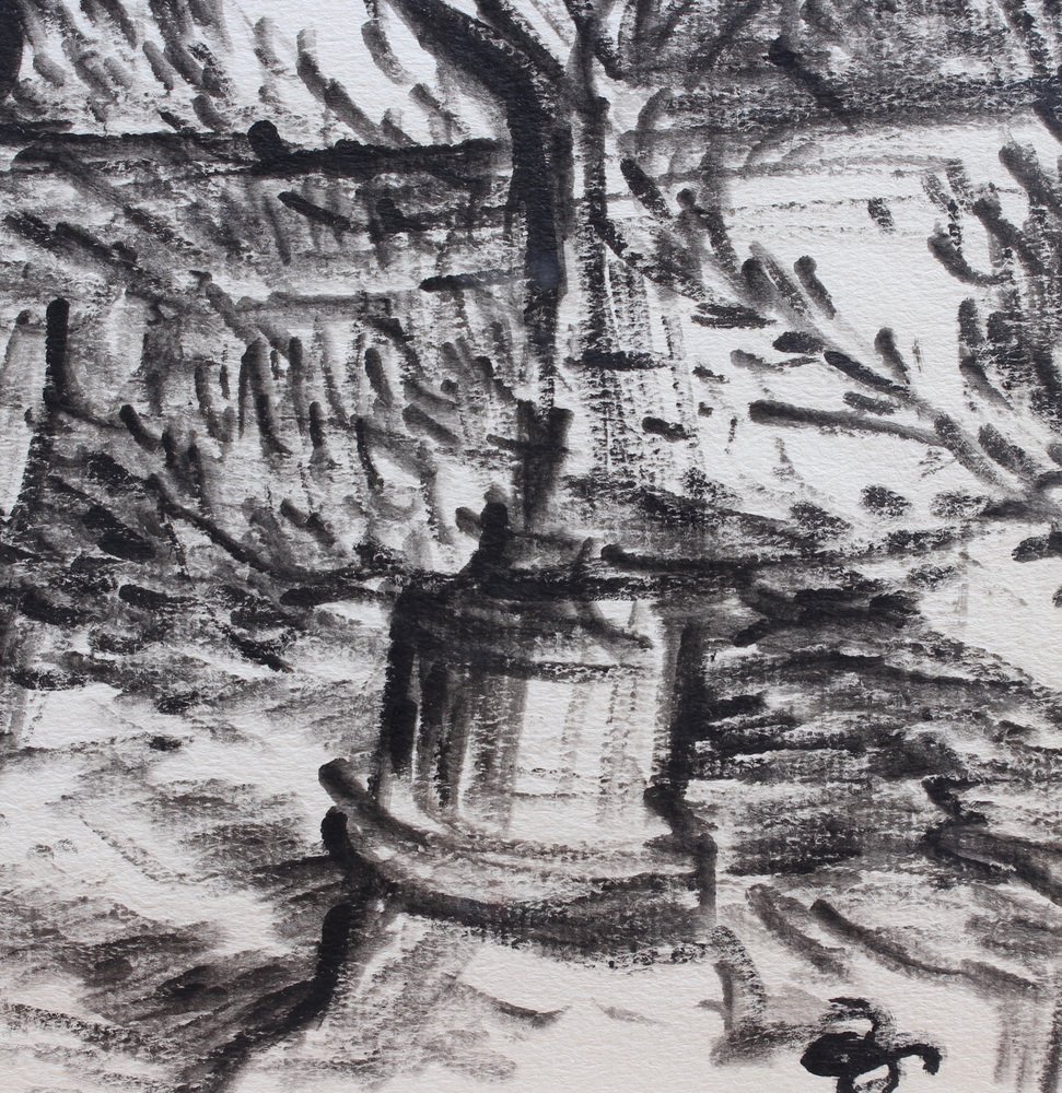 Pierre Dionisi, Courtyard in Provence, 1930s, Ink on Paper, Framed for ...