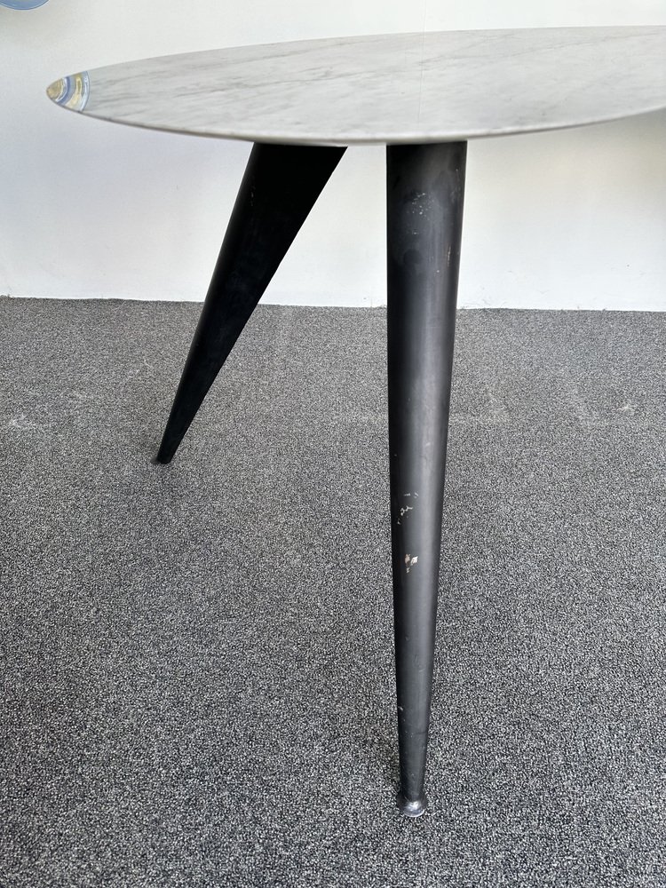 Mid-Century Italian Marble and Metal Boomerang Compass Console Table ...