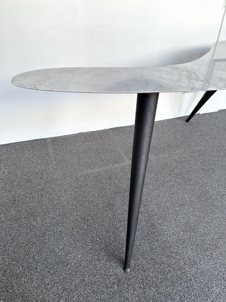Mid-Century Italian Marble and Metal Boomerang Compass Console Table ...