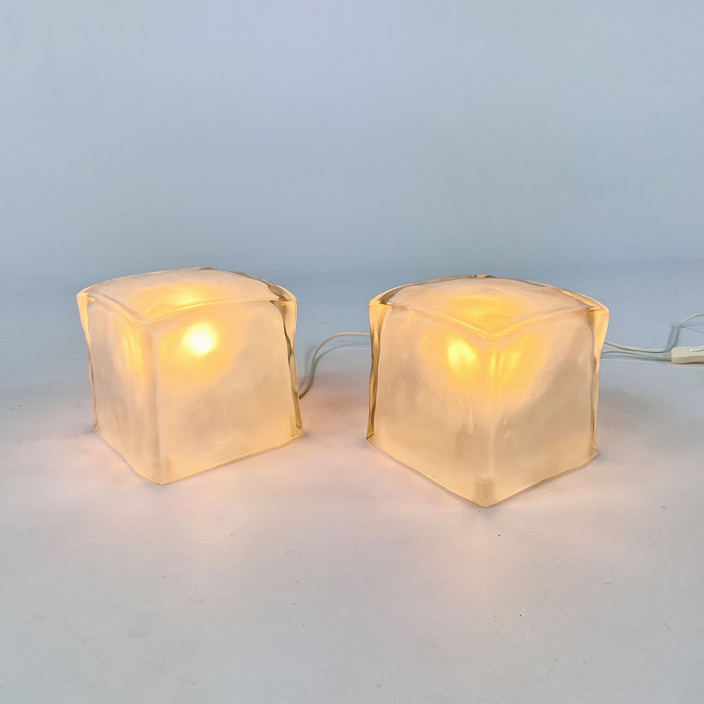 Ice Cube Table Lamps attributed to Ikea, 1990s, Set of 2 for sale at Pamono