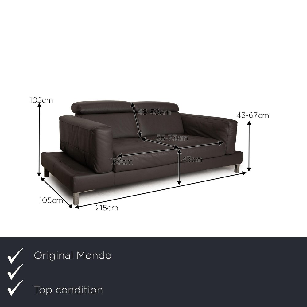 Mondo Leather Two Seater Sofa for sale at Pamono