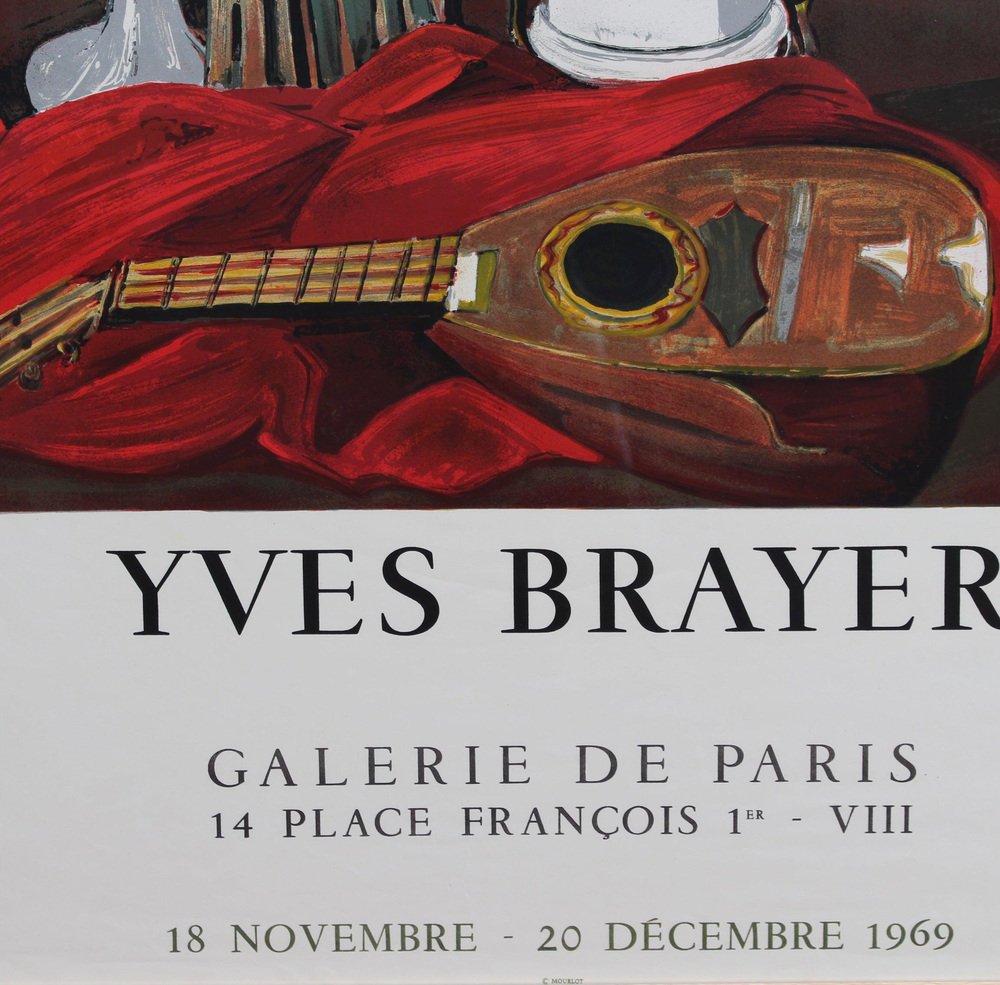 Vintage French Exhibition Poster by Yves Brayer for Galerie de Paris ...
