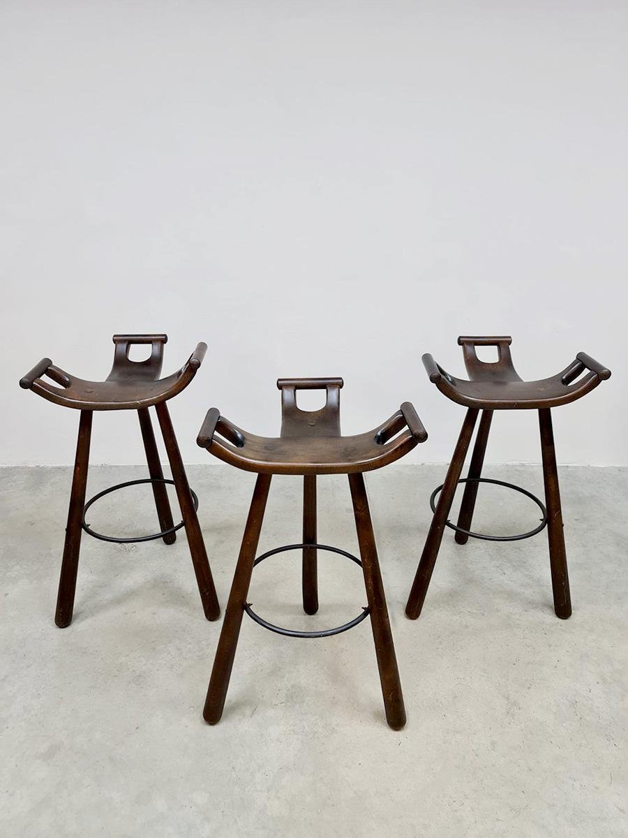 Vintage Brutalist Spanish Bar Stools, 1970s for sale at Pamono
