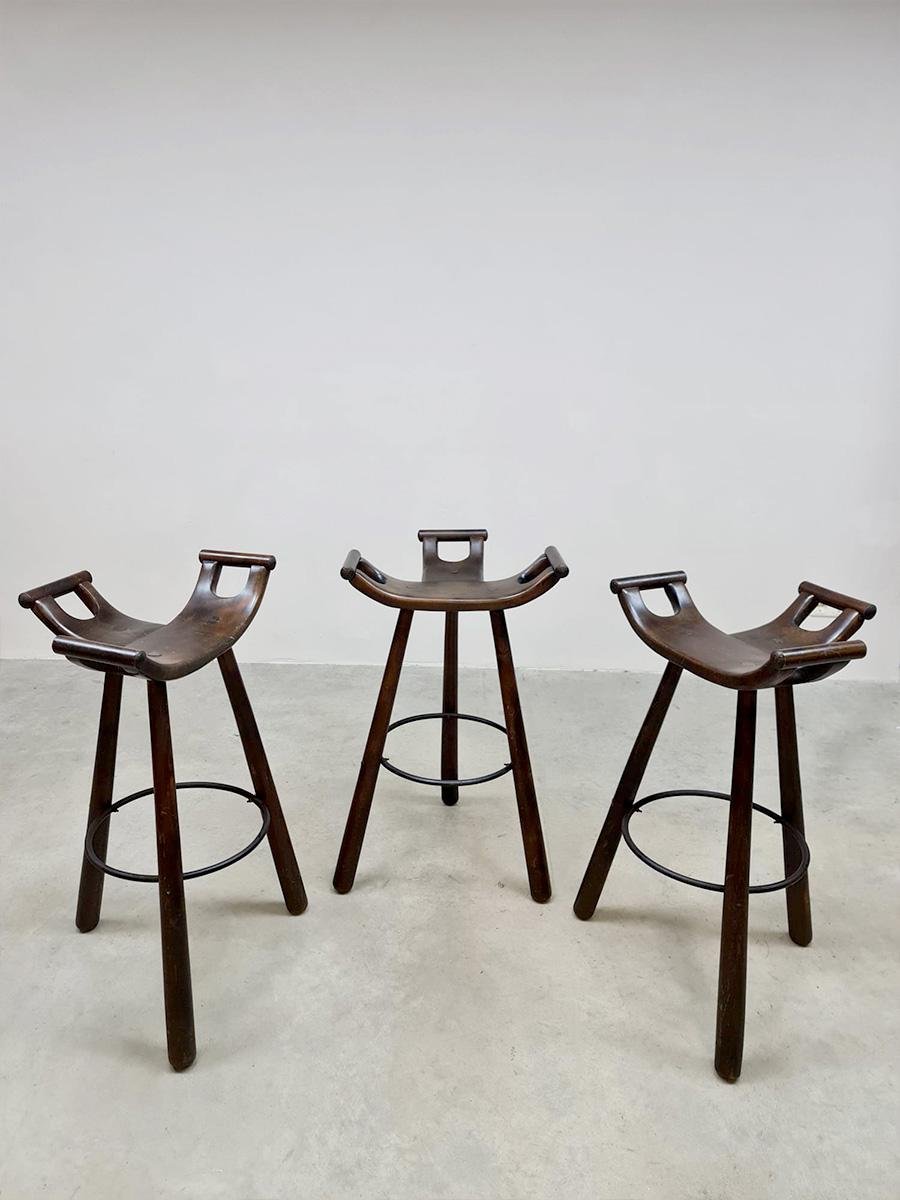 Vintage Brutalist Spanish Bar Stools, 1970s for sale at Pamono