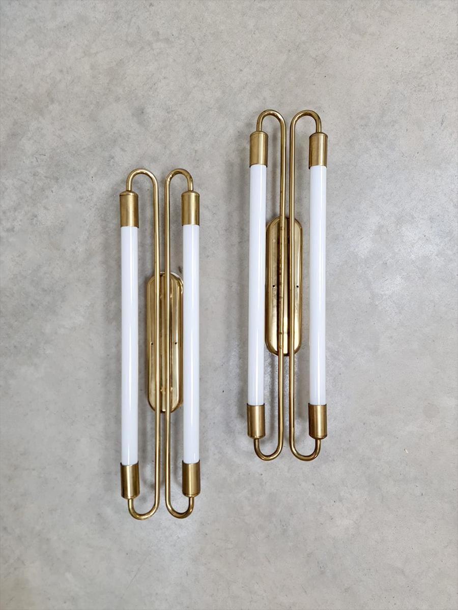 Art Deco Brass Cinema Wall Scones, 1930s for sale at Pamono